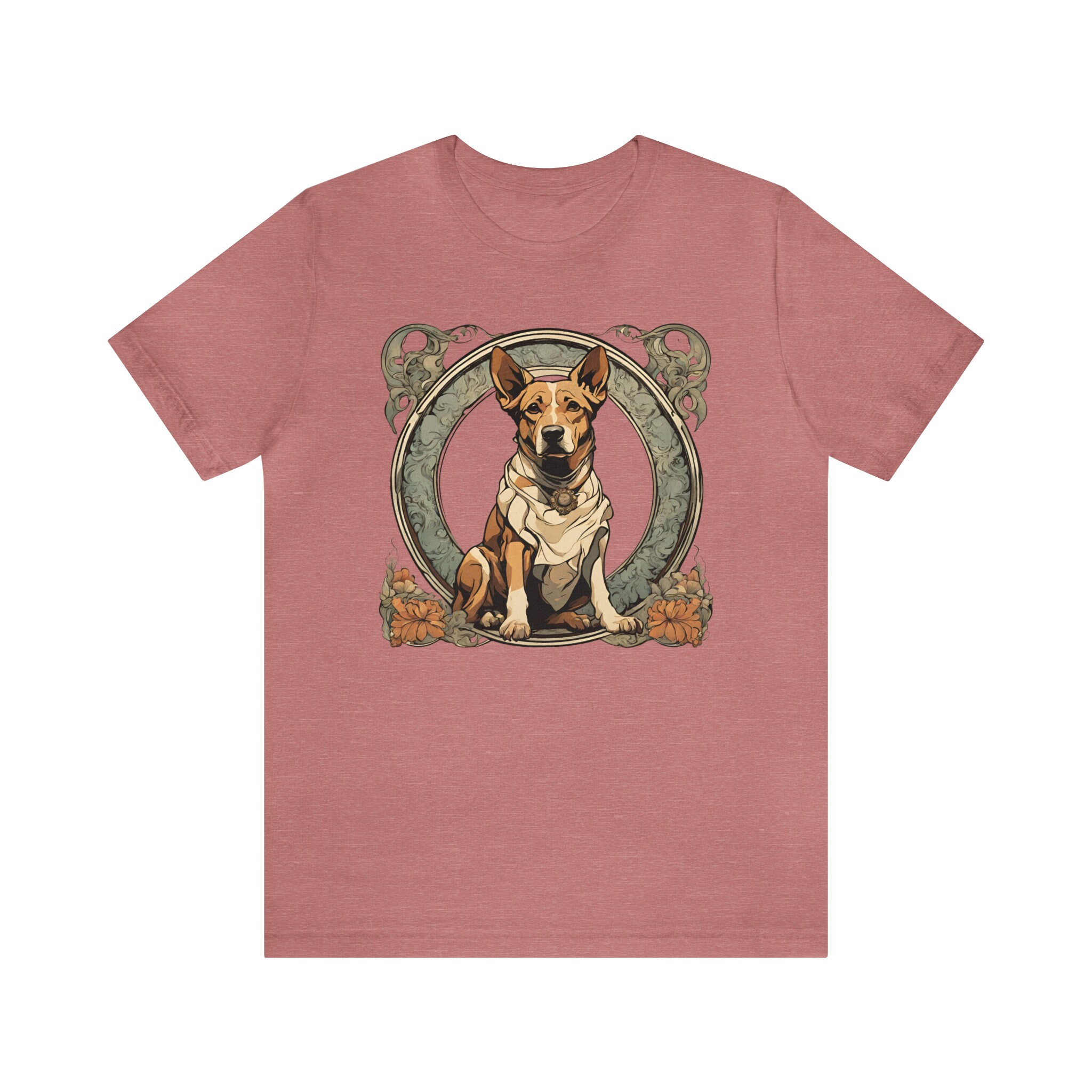 Vintage Mutt Dog Portrait Graphic Art Art T-shirt Unisex Jersey Short ...