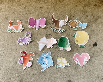 Zodiac Sign Stickers Cute Waterproof Sticker - Etsy