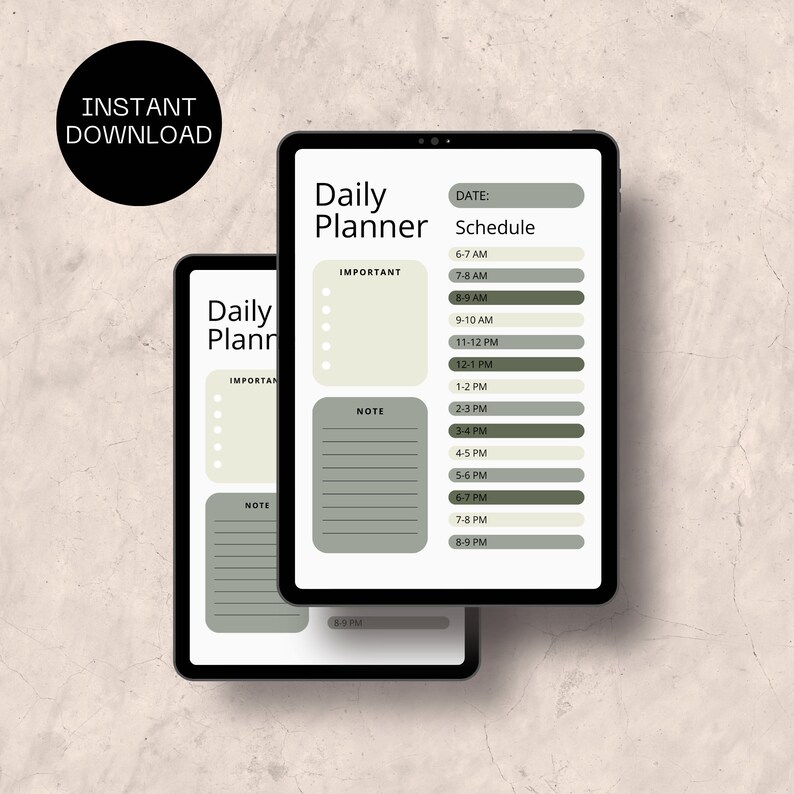 Daily Planner to Do List Work Day Schedule Digital Printable Daily Time ...