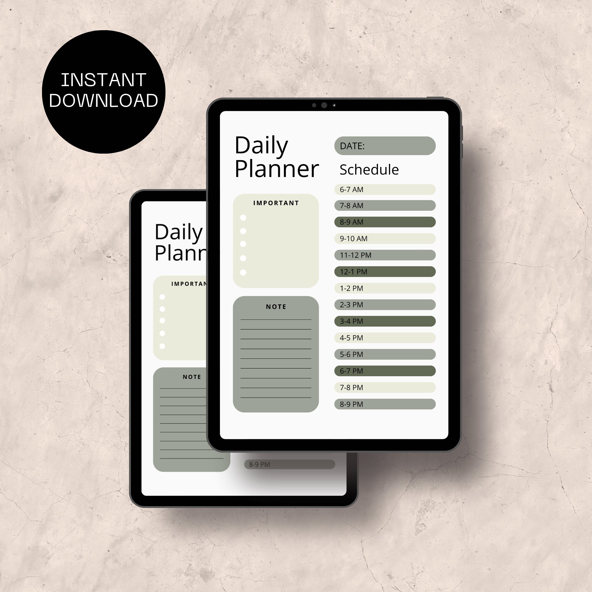 Daily Planner to Do List Work Day Schedule Digital Printable Daily Time ...