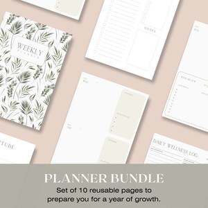 Life Organization Planner Bundle Floral Daily Weekly Planner Habit ...