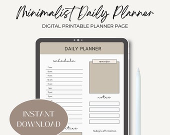 Daily Planner to Do List Work Day Schedule Digital Printable Daily Time ...