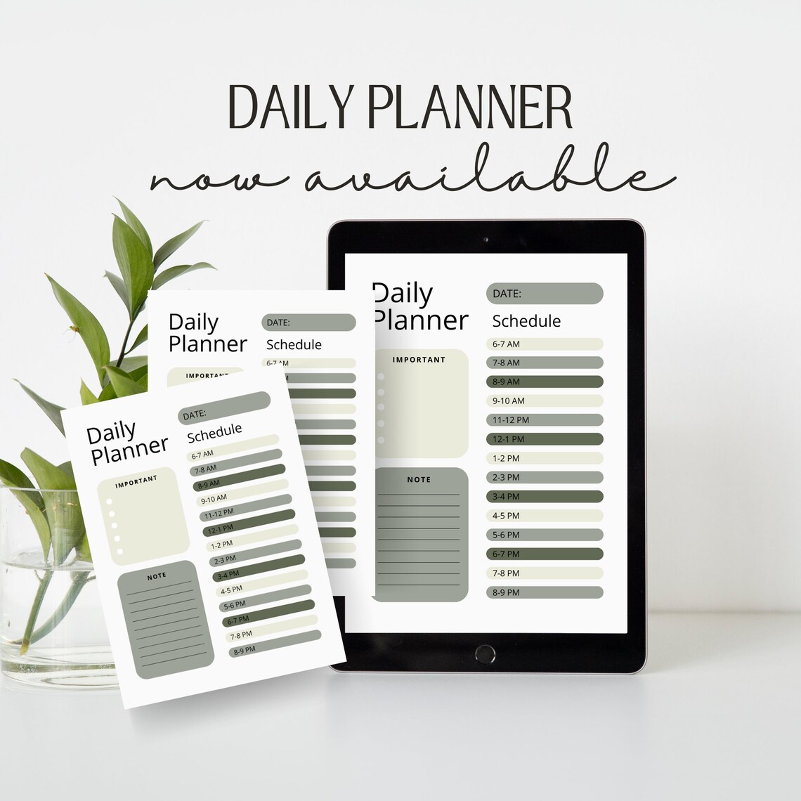 Daily Planner to Do List Work Day Schedule Digital Printable Daily Time ...