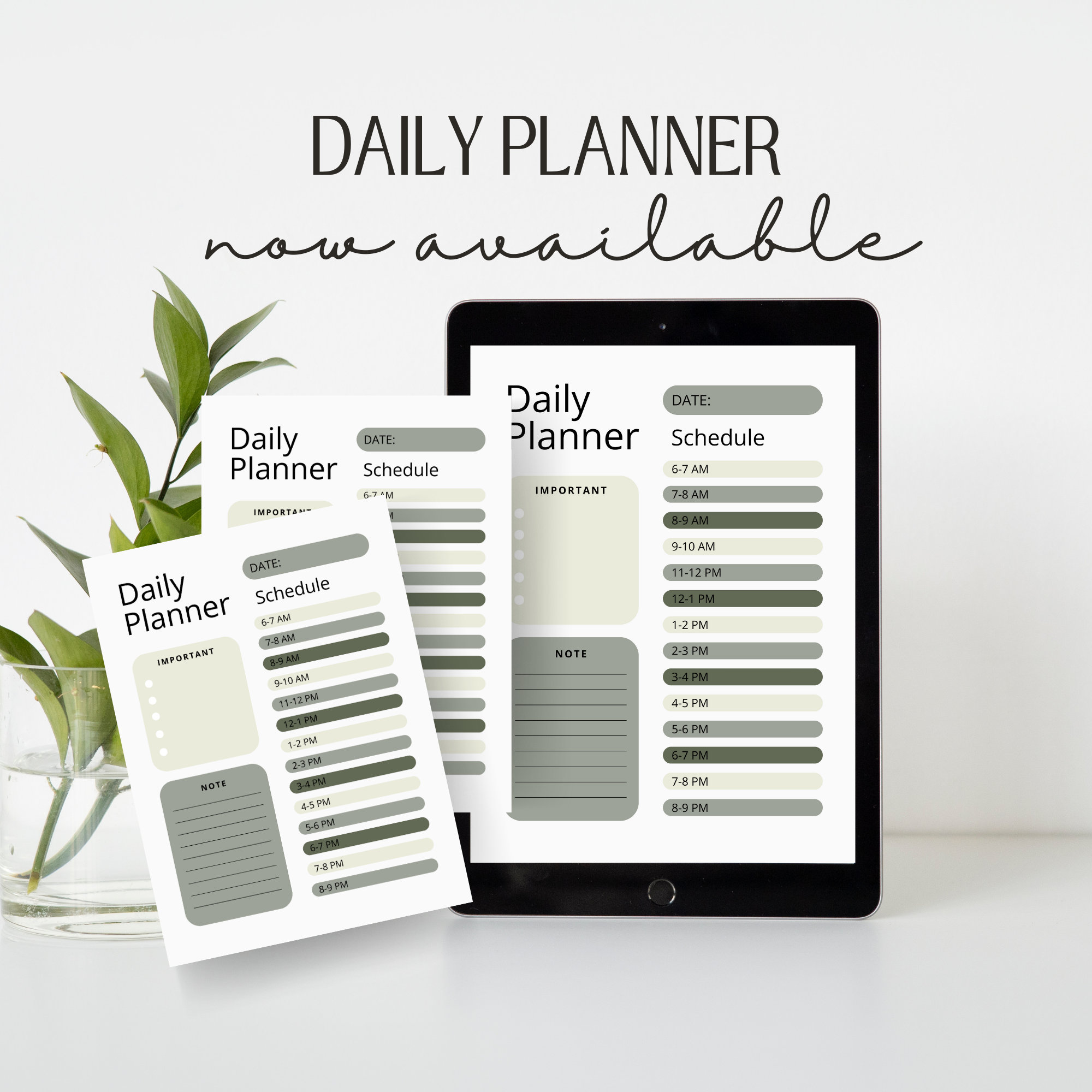 Daily Planner to Do List Work Day Schedule Digital Printable Daily Time ...