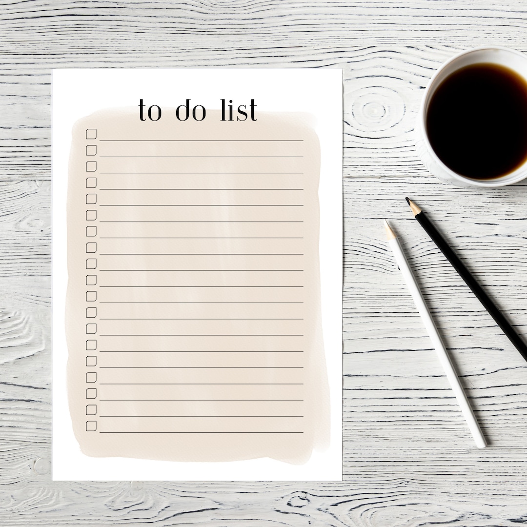 To Do List Checklist Digital Printable Daily Priorities & Notes ...