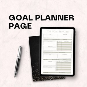 Goal Tracker Goal Planner Action Steps Digital Printable Instant ...