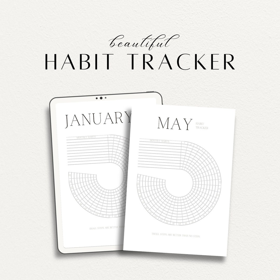 Minimalist Circle Daily Habit Tracker, Digital or Printable Habit ...