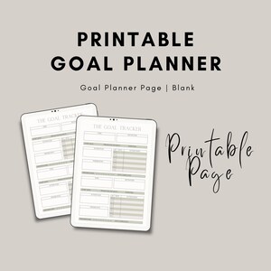 Goal Tracker Goal Planner Action Steps Digital Printable Instant ...