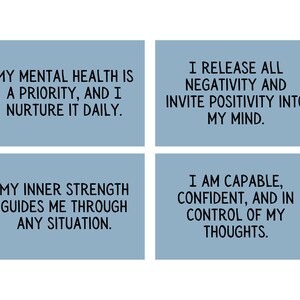 Mental Health Affirmation Cards Bundle Printable 16 Digital Positive ...