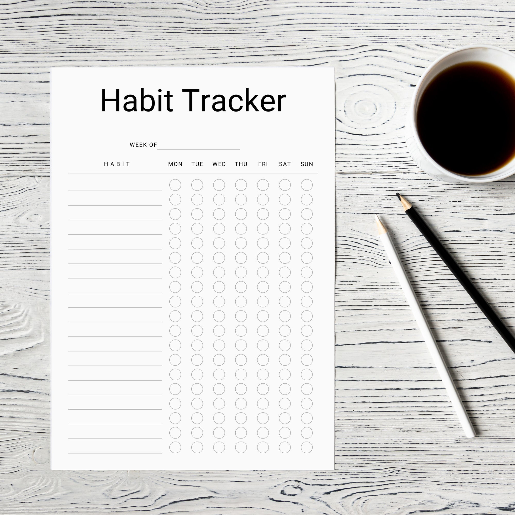 Minimalist Daily Weekly Habit Tracker Digital Printable Habit Tracker ...