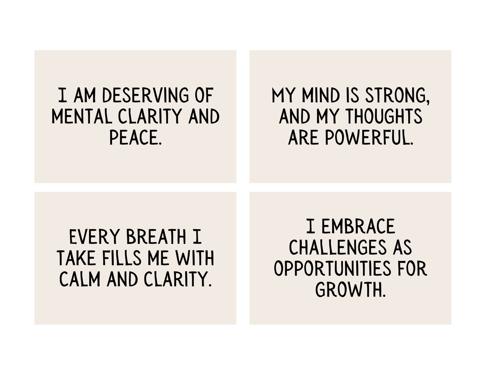 Mental Health Affirmation Cards Bundle Printable 16 Digital Positive ...