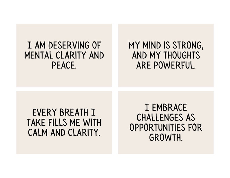 Mental Health Affirmation Cards Bundle Printable 16 Digital Positive ...