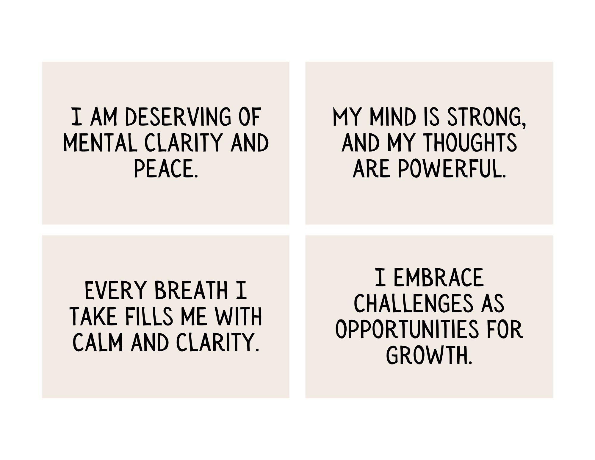 Mental Health Affirmation Cards Bundle Printable 16 Digital Positive ...