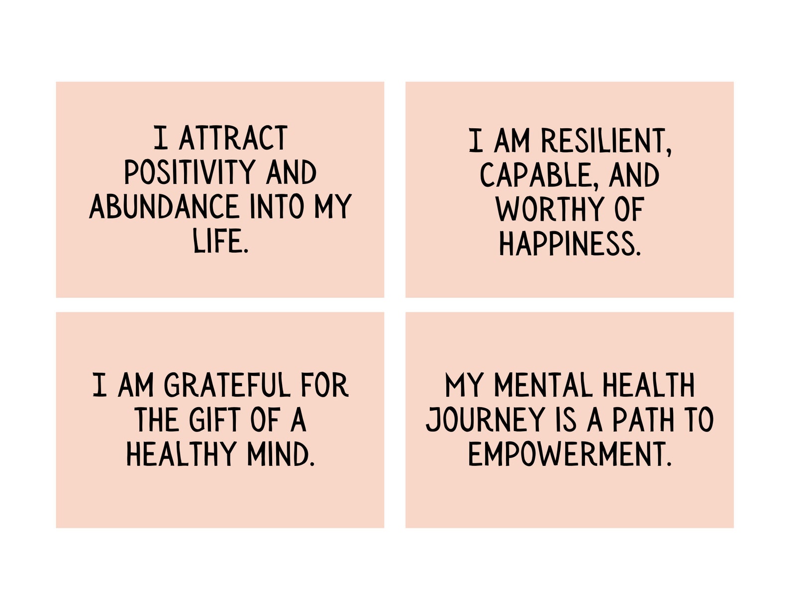 Mental Health Affirmation Cards Bundle Printable 16 Digital Positive ...