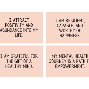Mental Health Affirmation Cards Bundle Printable 16 Digital Positive ...