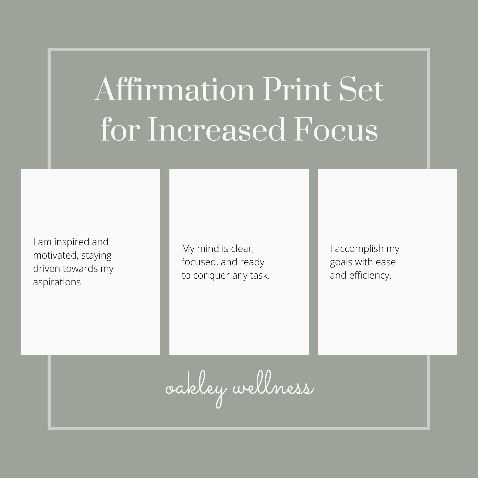 Focus Affirmation Wall Art Bundle Concentration Manifestation Poster ...