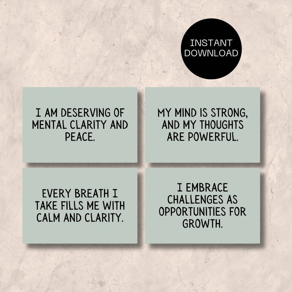 Mental Health Affirmation Cards Bundle Printable 16 Digital Positive ...
