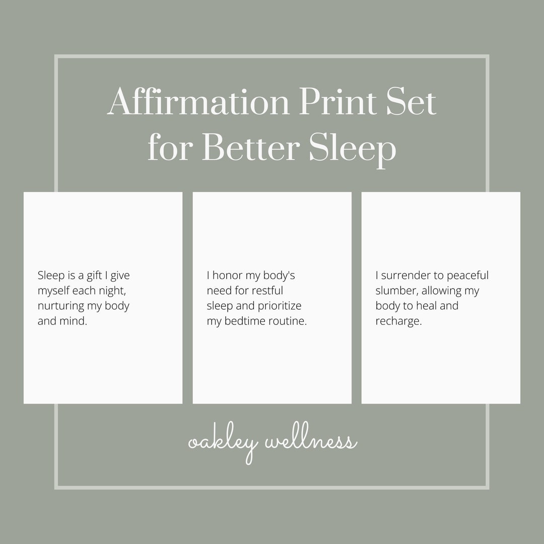 Sleep Quality Affirmation Wall Art Bundle Better Sleep Manifestation ...