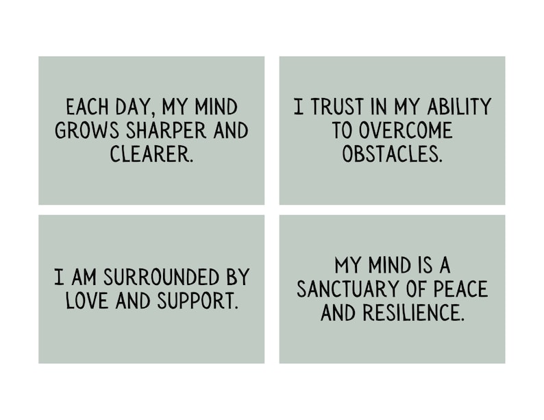 Mental Health Affirmation Cards Bundle Printable 16 Digital Positive ...