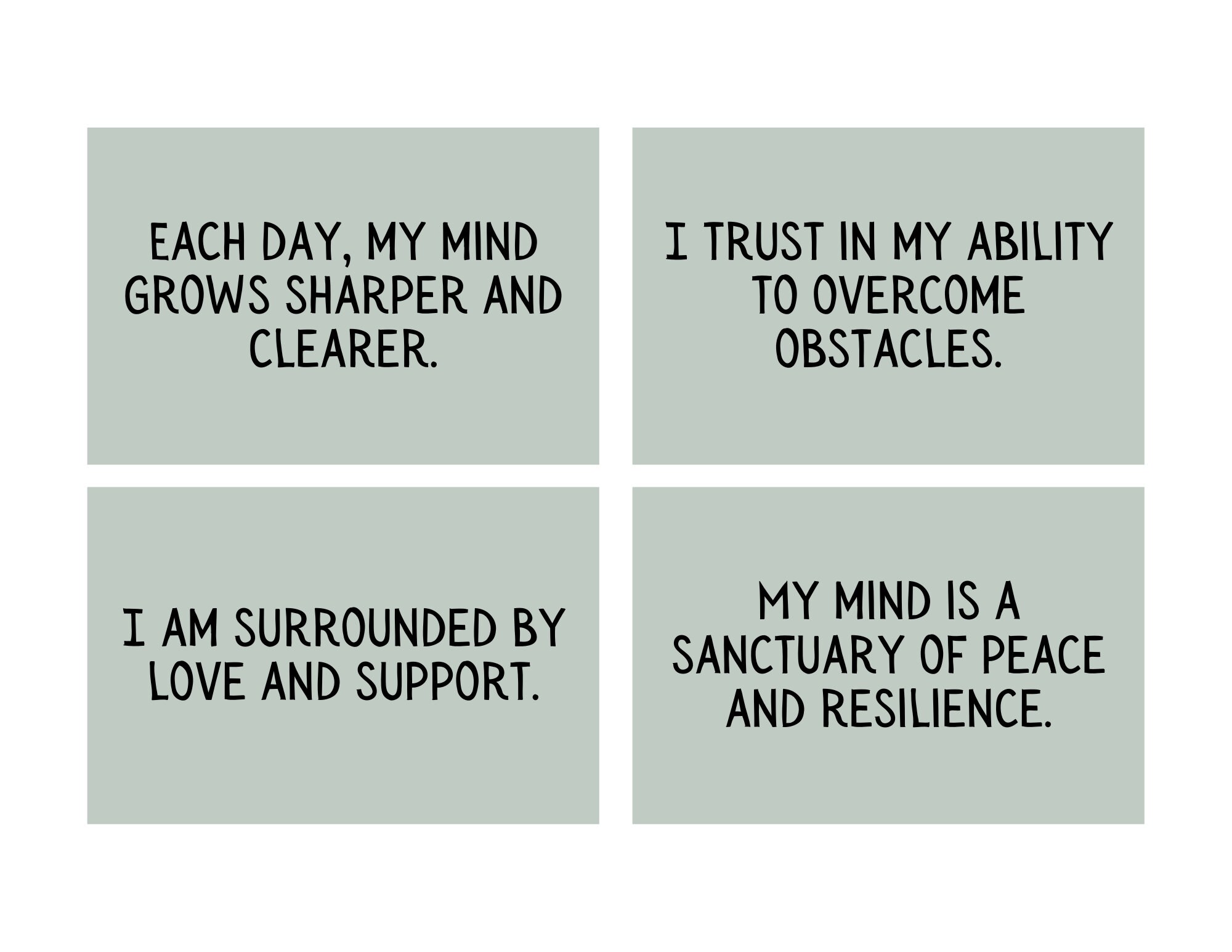 Mental Health Affirmation Cards Bundle Printable 16 Digital Positive ...