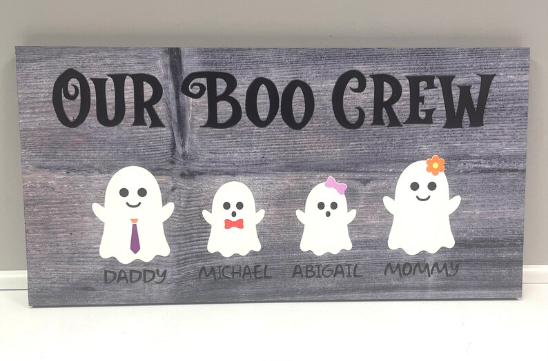 Halloween Family 3D Sign, Personalized Ghost Family Sign, Boo Crew ...
