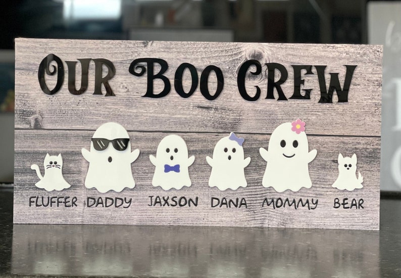 Halloween Family 3D Sign, Personalized Ghost Family Sign, Boo Crew ...