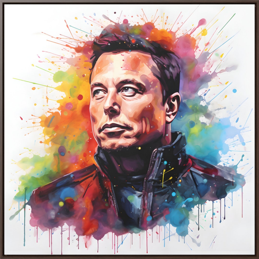 Elon Musk Square Canvas Wall Art Inspirational Wall Art Gift ...