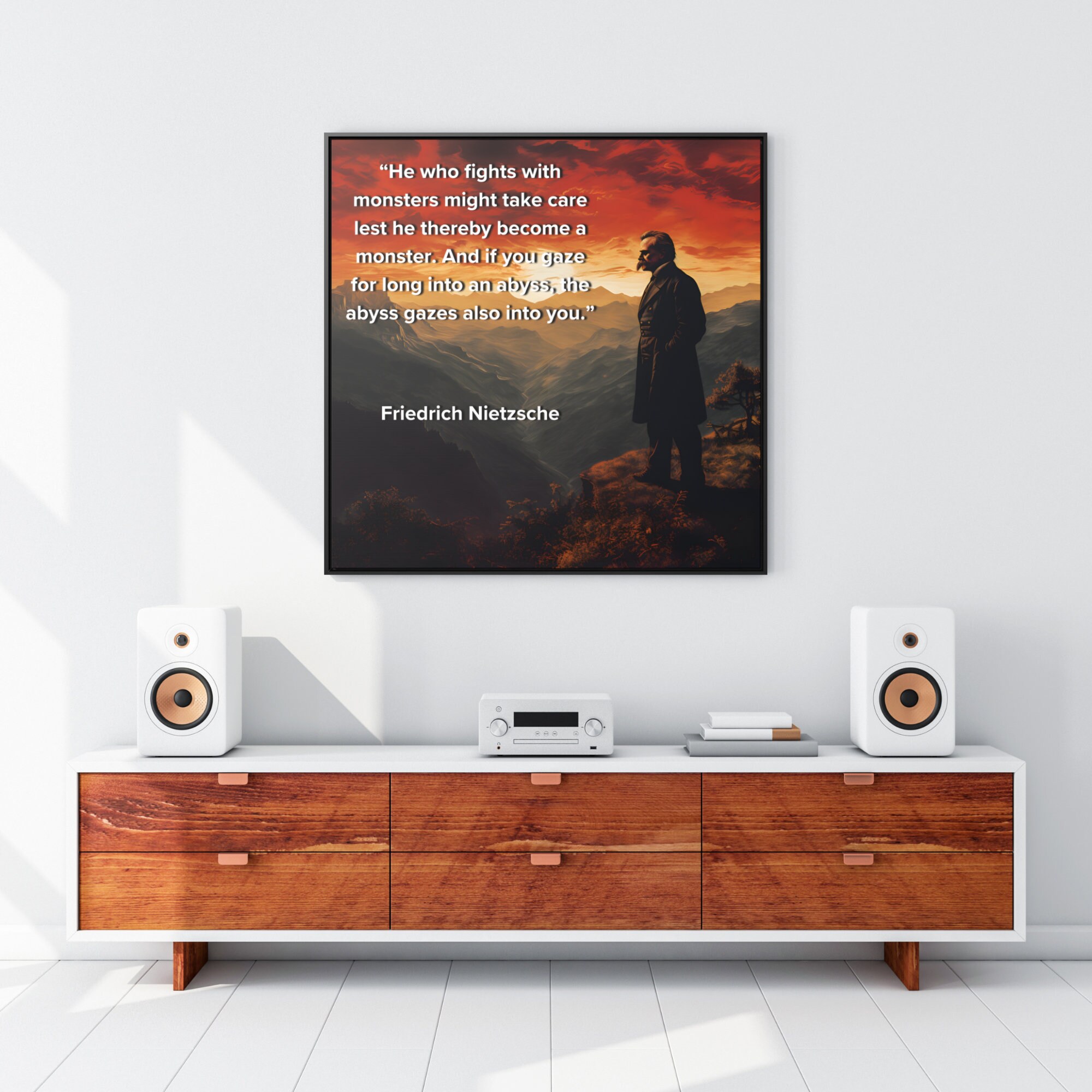 Friedrich Nietzsche Quote Square Canvas Wall Art Inspirational Quote ...
