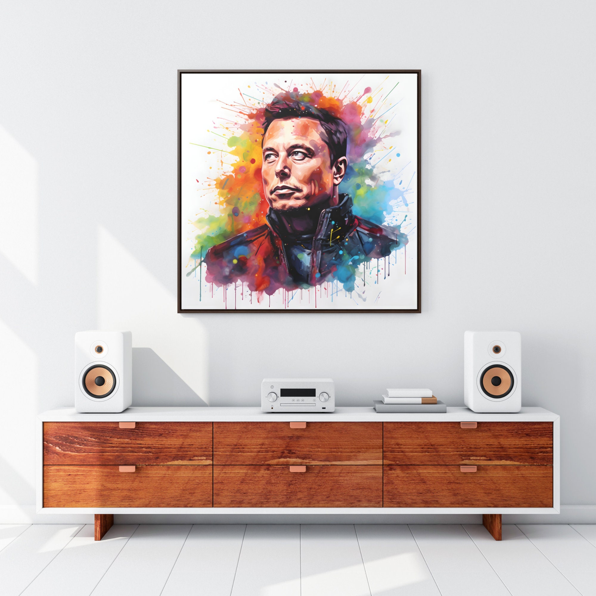 Elon Musk Square Canvas Wall Art Inspirational Wall Art Gift ...