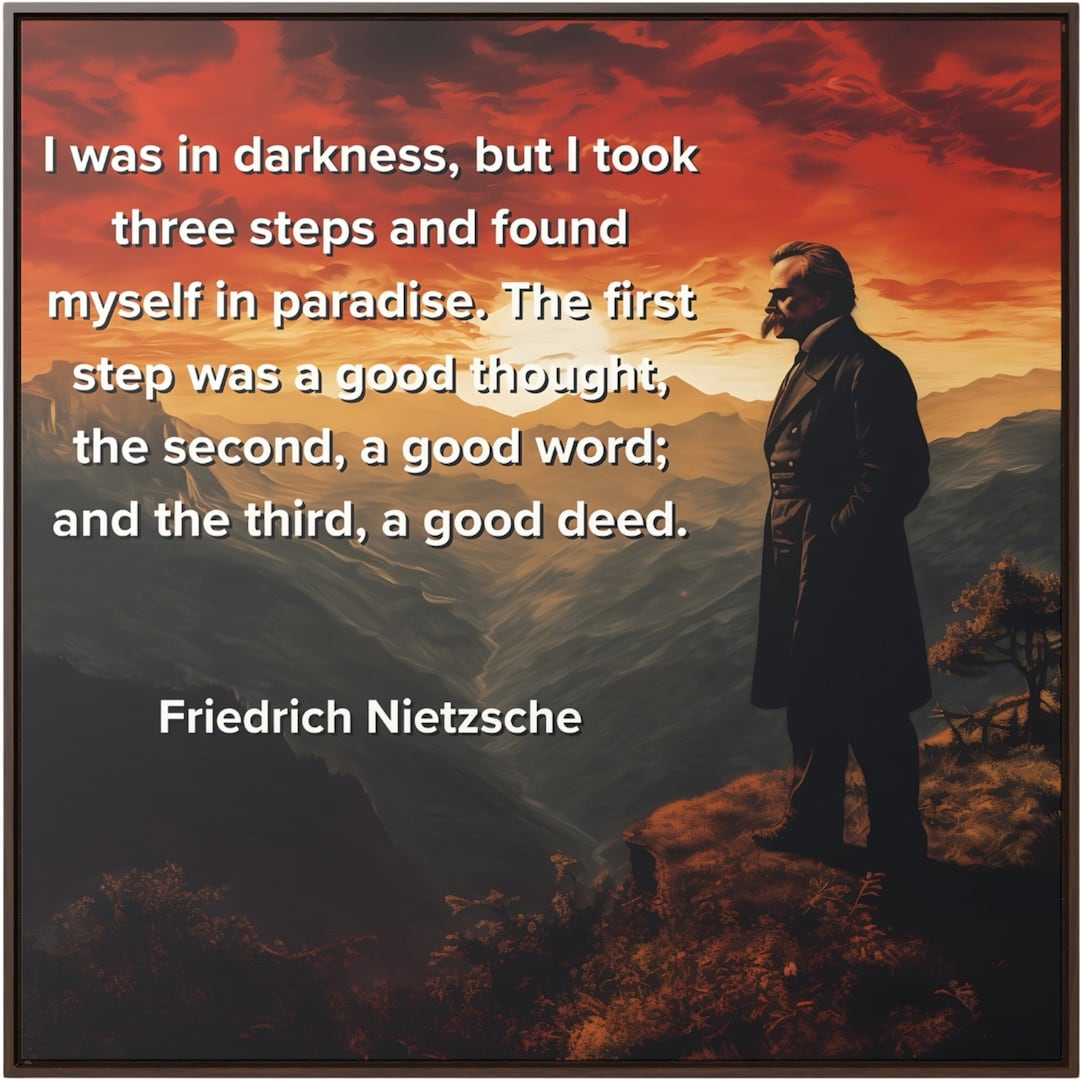 Friedrich Nietzsche Quote Square Canvas Wall Art Inspirational Quote ...
