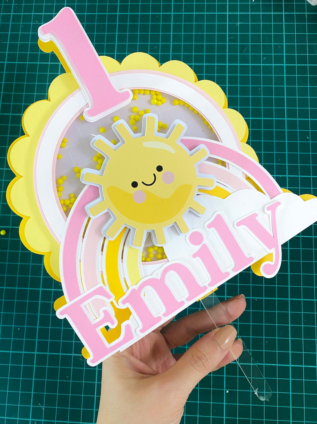 Cake Topper Sol Y Arcoiris Archivo sun and Rainbow - Etsy