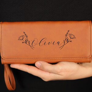 Personalized Leather Wallet for Women, Custom Leather Purse, Women ...