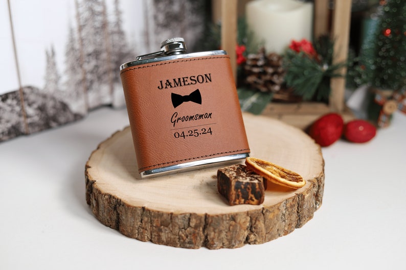 Custom Flask, Personalized Leather Hip Flask, Stainless Steel ...
