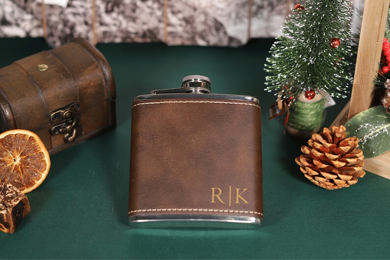 Custom Flask, Personalized Leather Hip Flask, Stainless Steel ...
