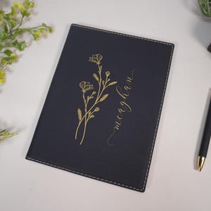 Personalized Leather Portfolio, Custom Padfolio Notebook, Business ...