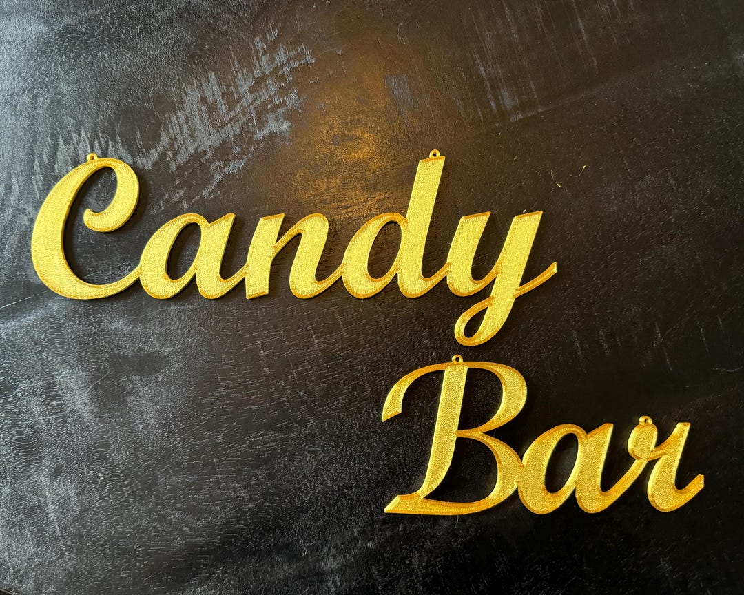 Candy Bar Sign, Wedding Candy Bar Hanger, 3D Printed Sign, Sweet Table ...