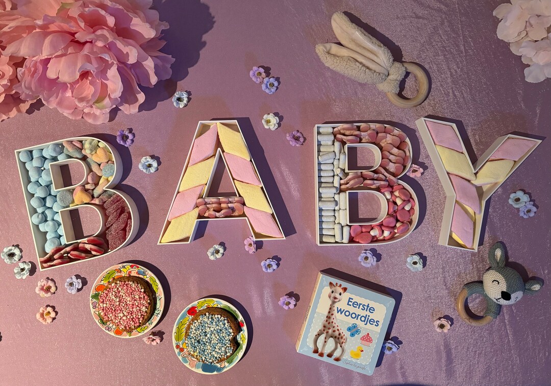 Baby Tray Baby Shower Letter Shaped Tray Candy, Cupcake, Chocolate ...