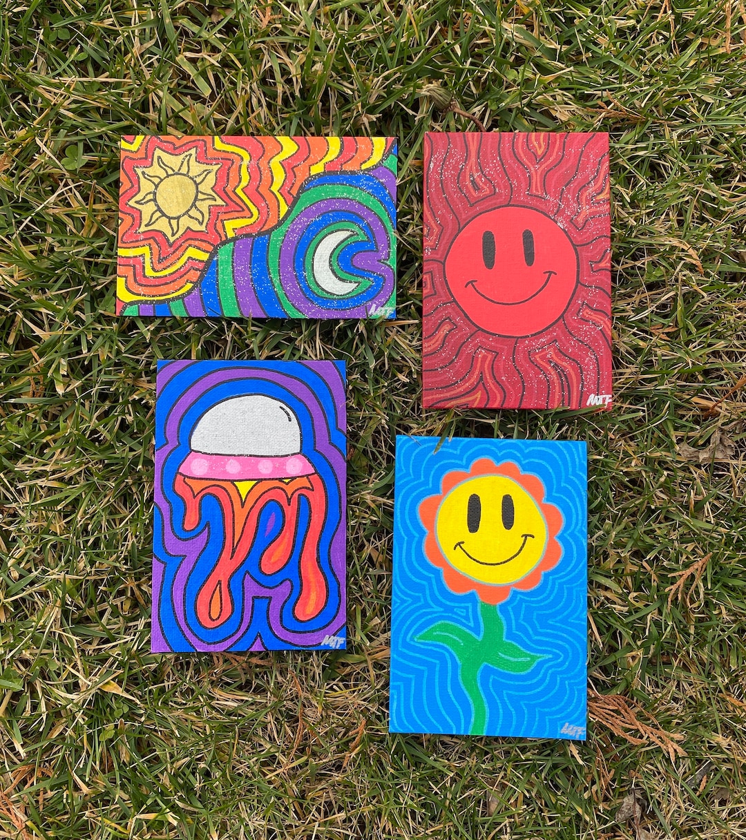 Trippy Rectangle Canvas Panels - Etsy