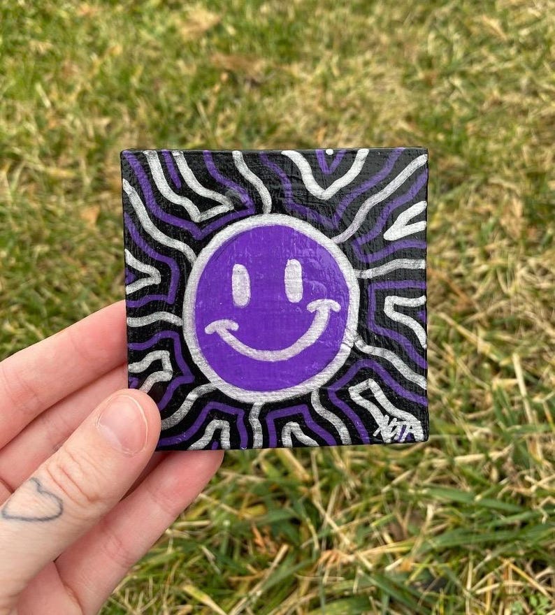 Small Smiley Face Paintings - Etsy