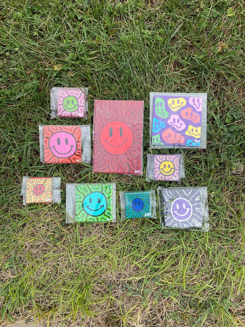 Small Smiley Face Paintings - Etsy