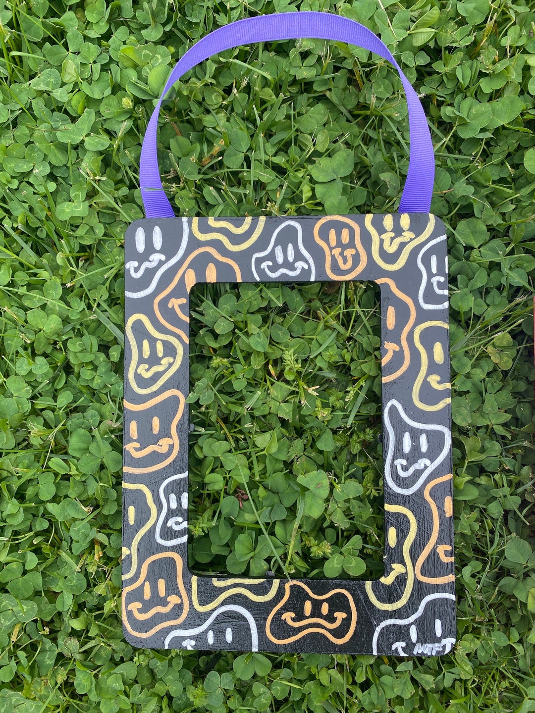 Metallic Smiley Face Hanging Frame - Etsy