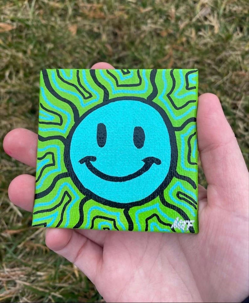 Small Smiley Face Paintings - Etsy