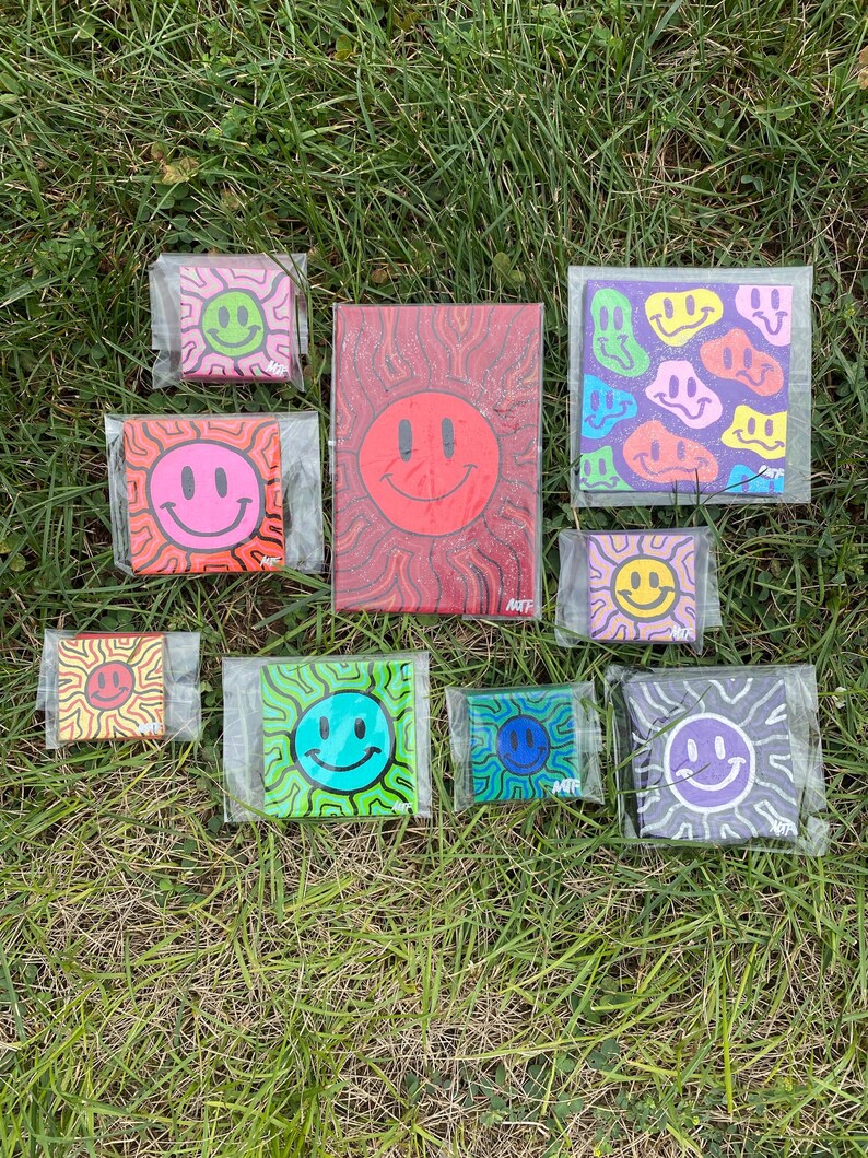Small Smiley Face Paintings - Etsy