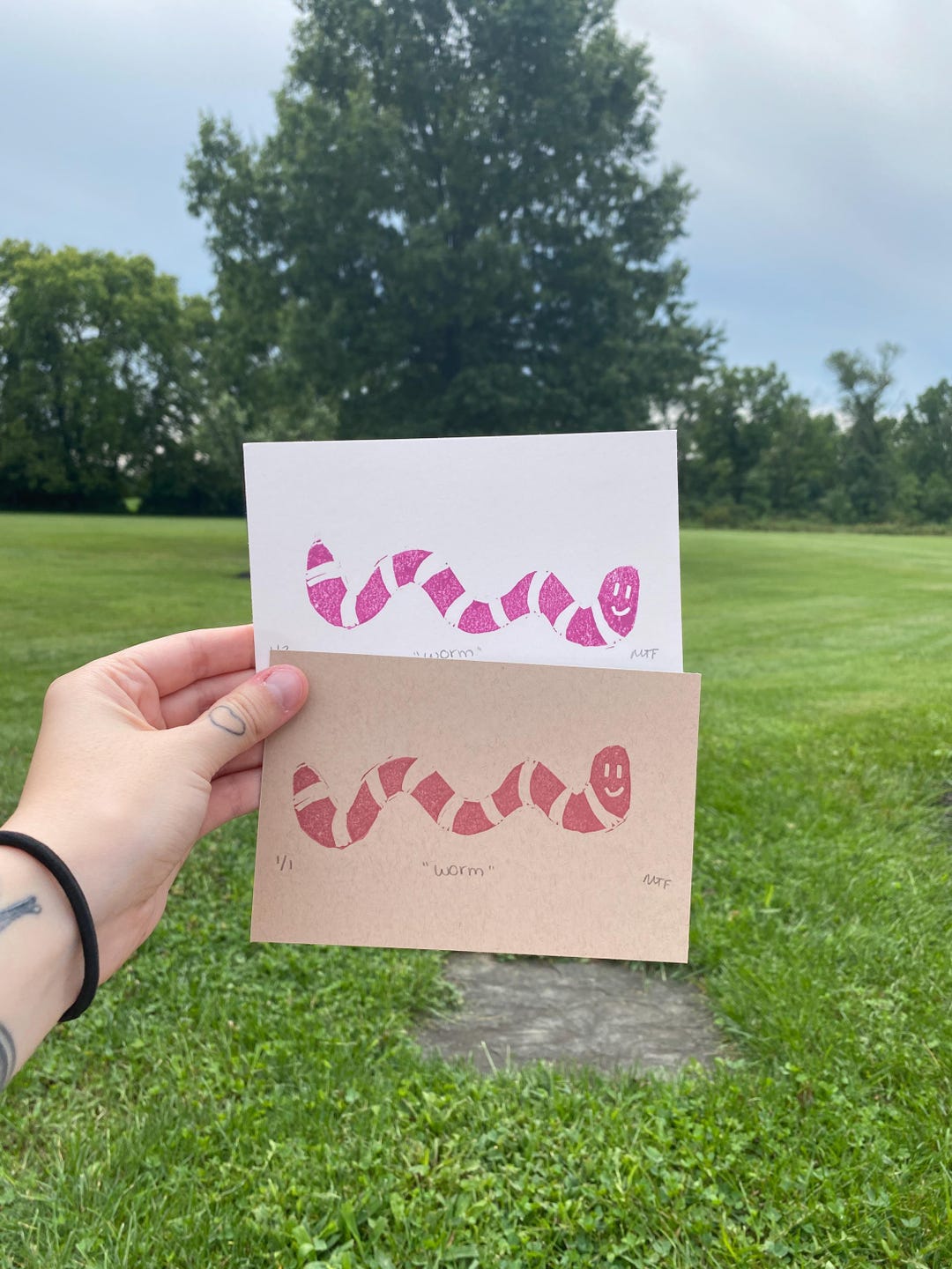 Linocut "worm" Prints - Etsy