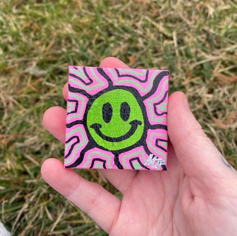 Small Smiley Face Paintings - Etsy