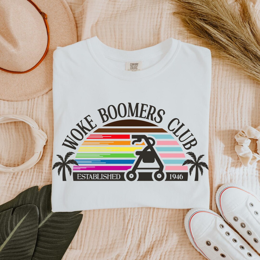 Woke Boomers Club Progress Pride Flag Unisex Garment-dyed T-shirt ...