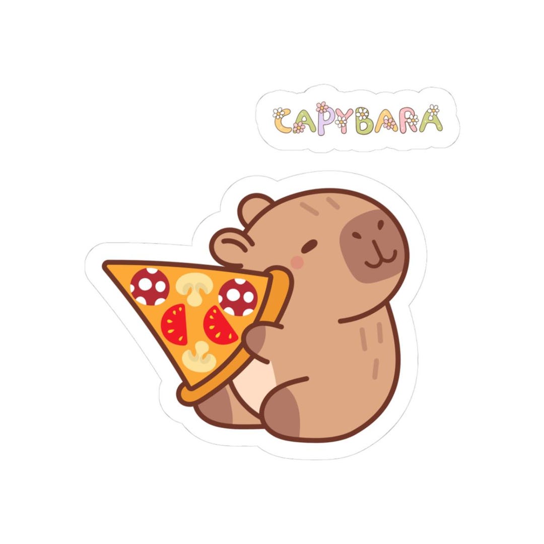 Cute Capybara Pizza Kiss-cut Stickers | Fun Stickers for Water Bottles ...