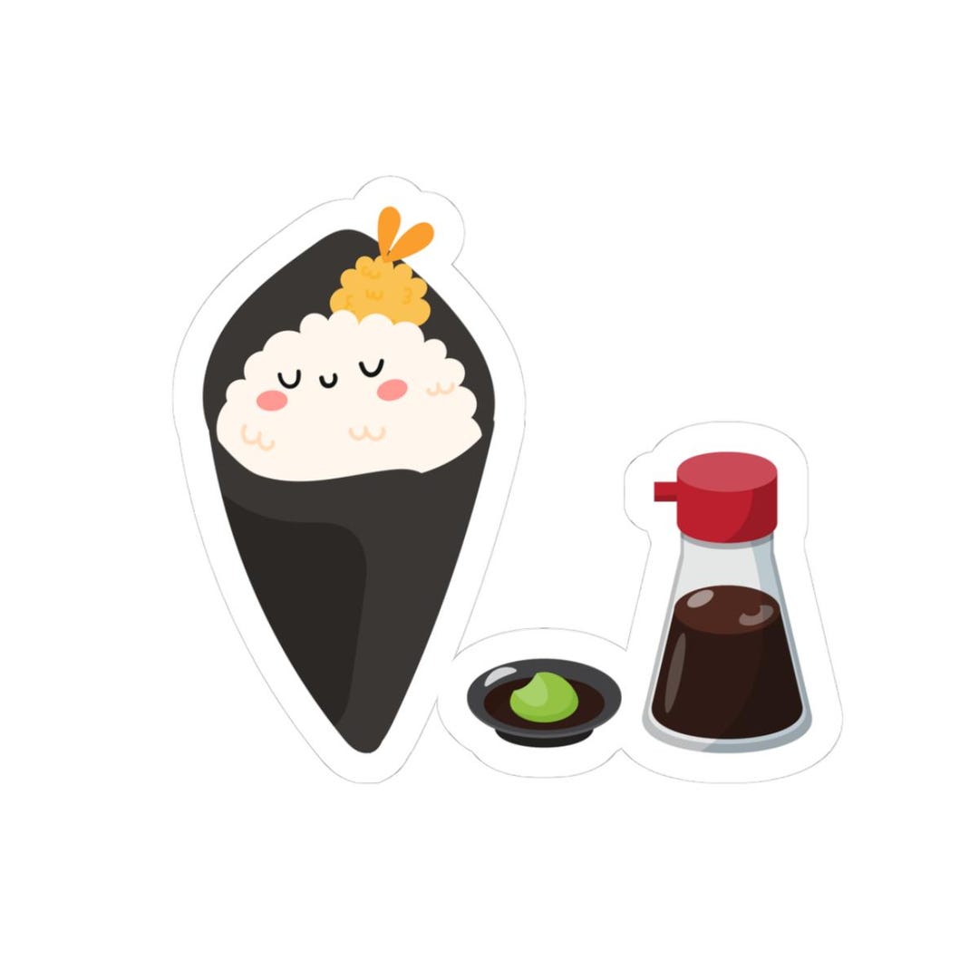 Cute Sushi Kiss-cut Stickers, Laptop Decals, Foodie Gifts, Cartoon ...