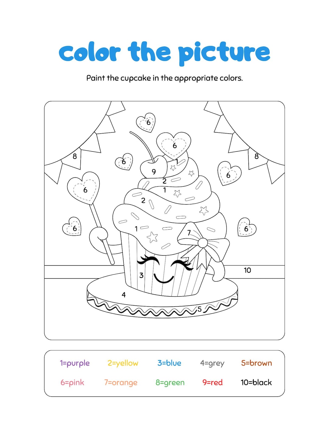 Printable Color the Picture Worksheets - Etsy