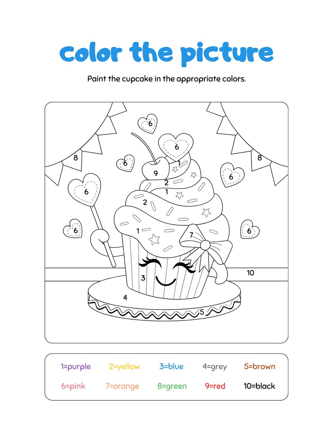 Printable Color the Picture Worksheets - Etsy